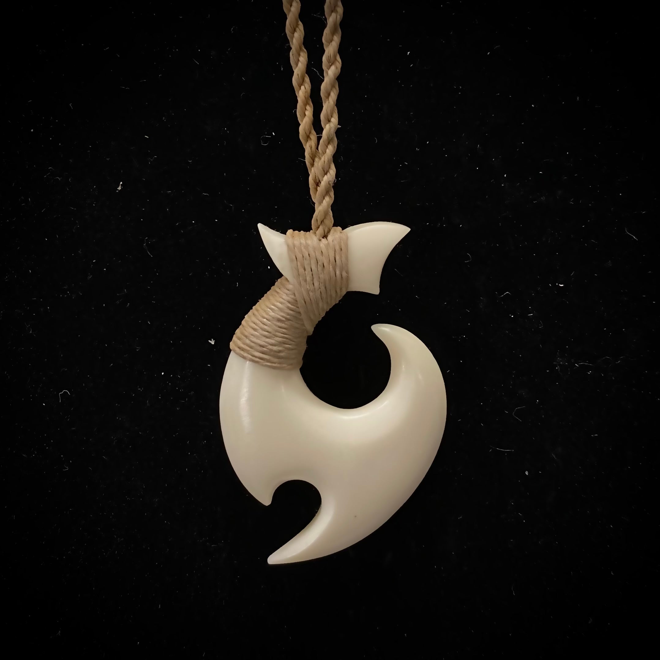 Humpback Whale Bone Fish Hook Pendant